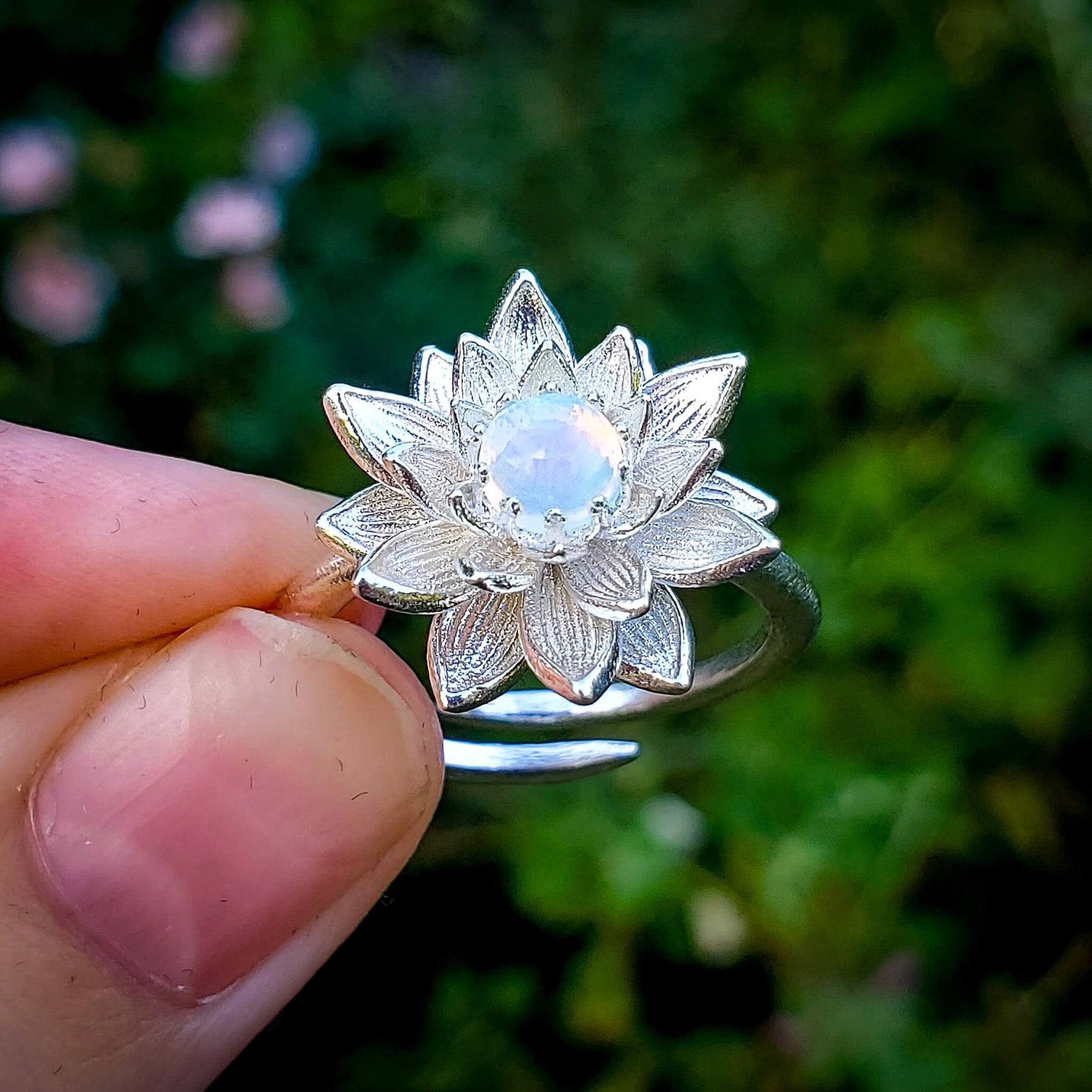 Silver Water Lily Ring – Godlynaturesjewelry